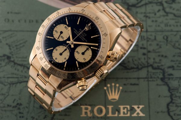 Rolex Daytona 6265 18kt Yellow Gold – Black Dial – Rolex Punched ...