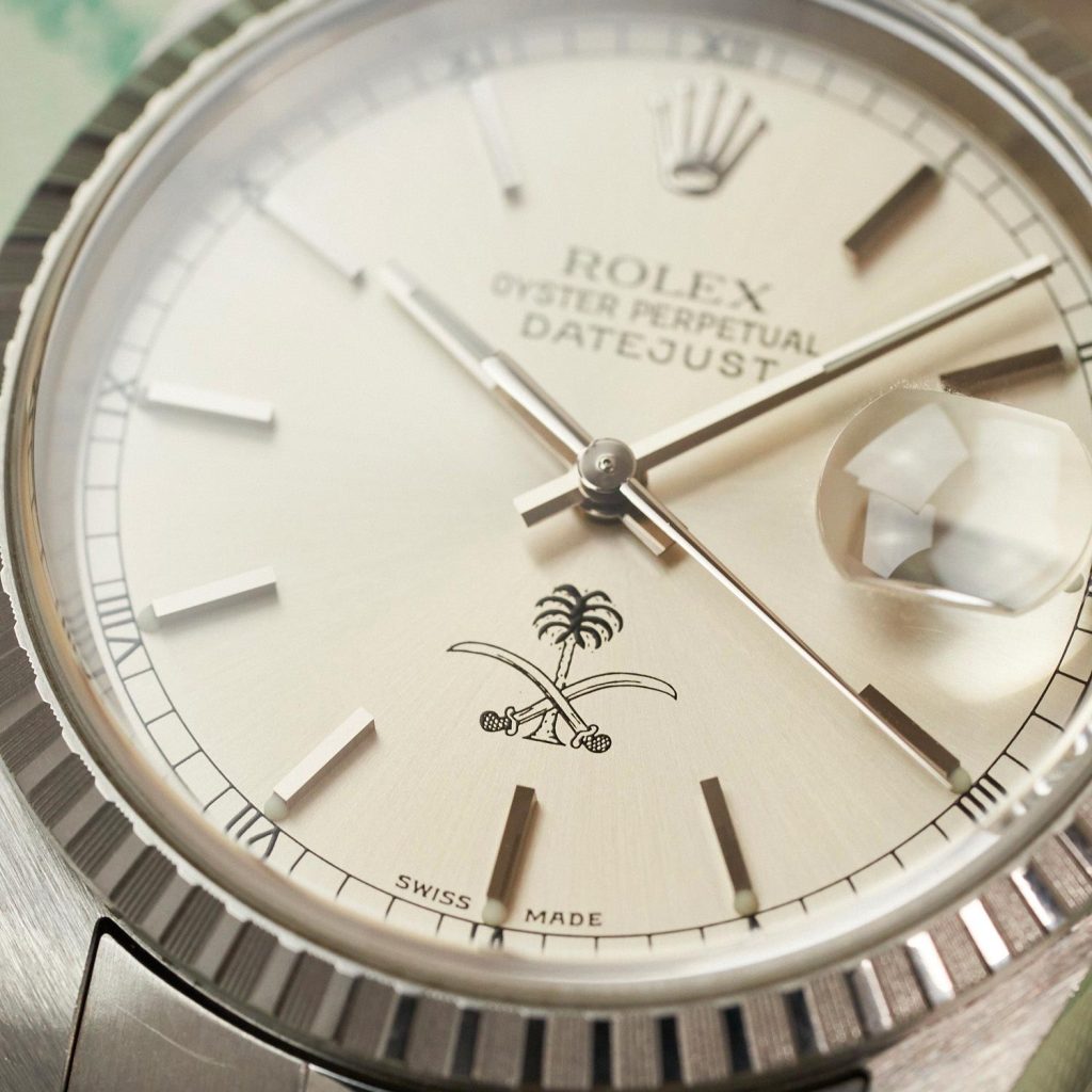 Rolex Datejust 16220 Silver Dial – Saudi Arabia Logo Green Sticker ...