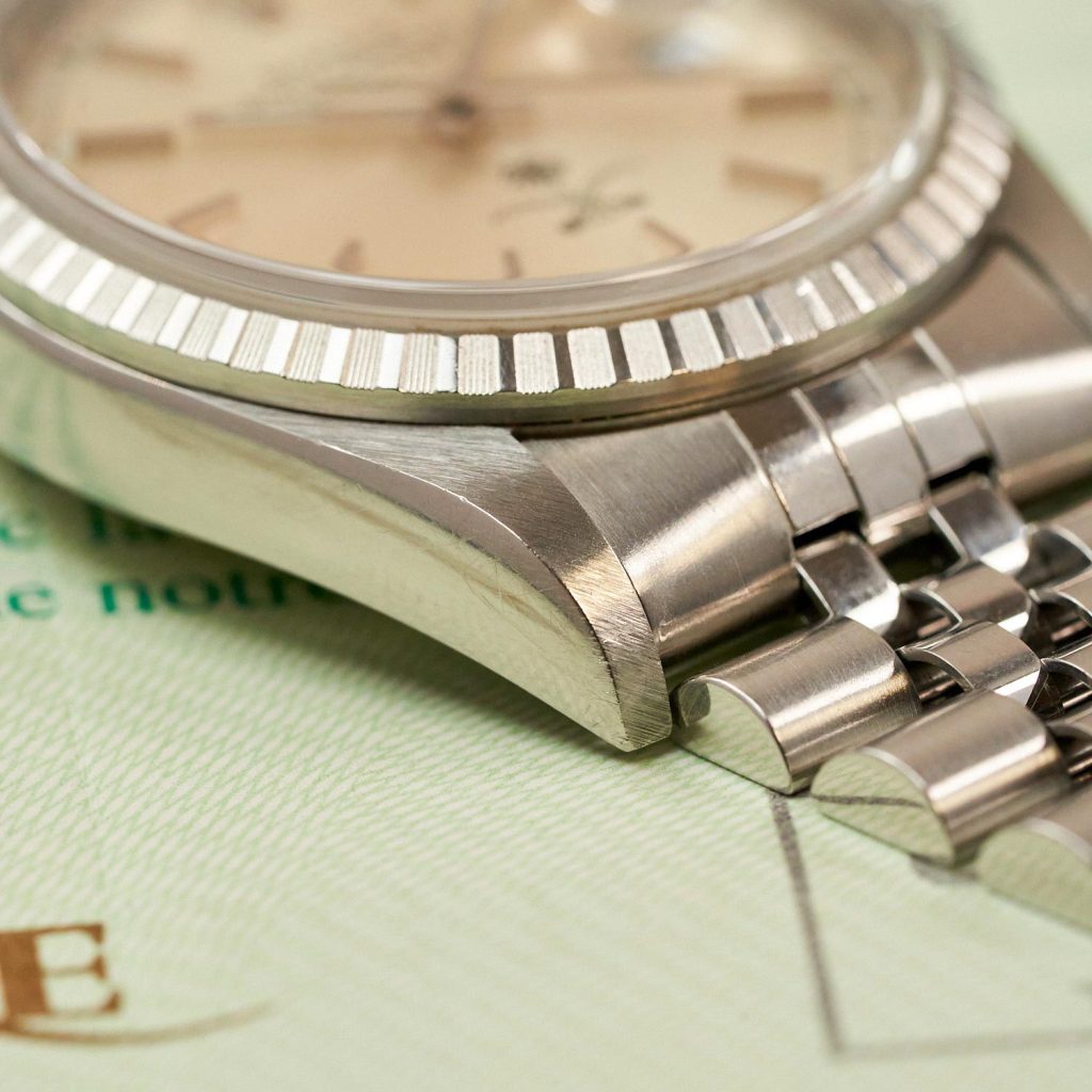 Rolex Datejust 16220 Silver Dial – Saudi Arabia Logo Green Sticker ...