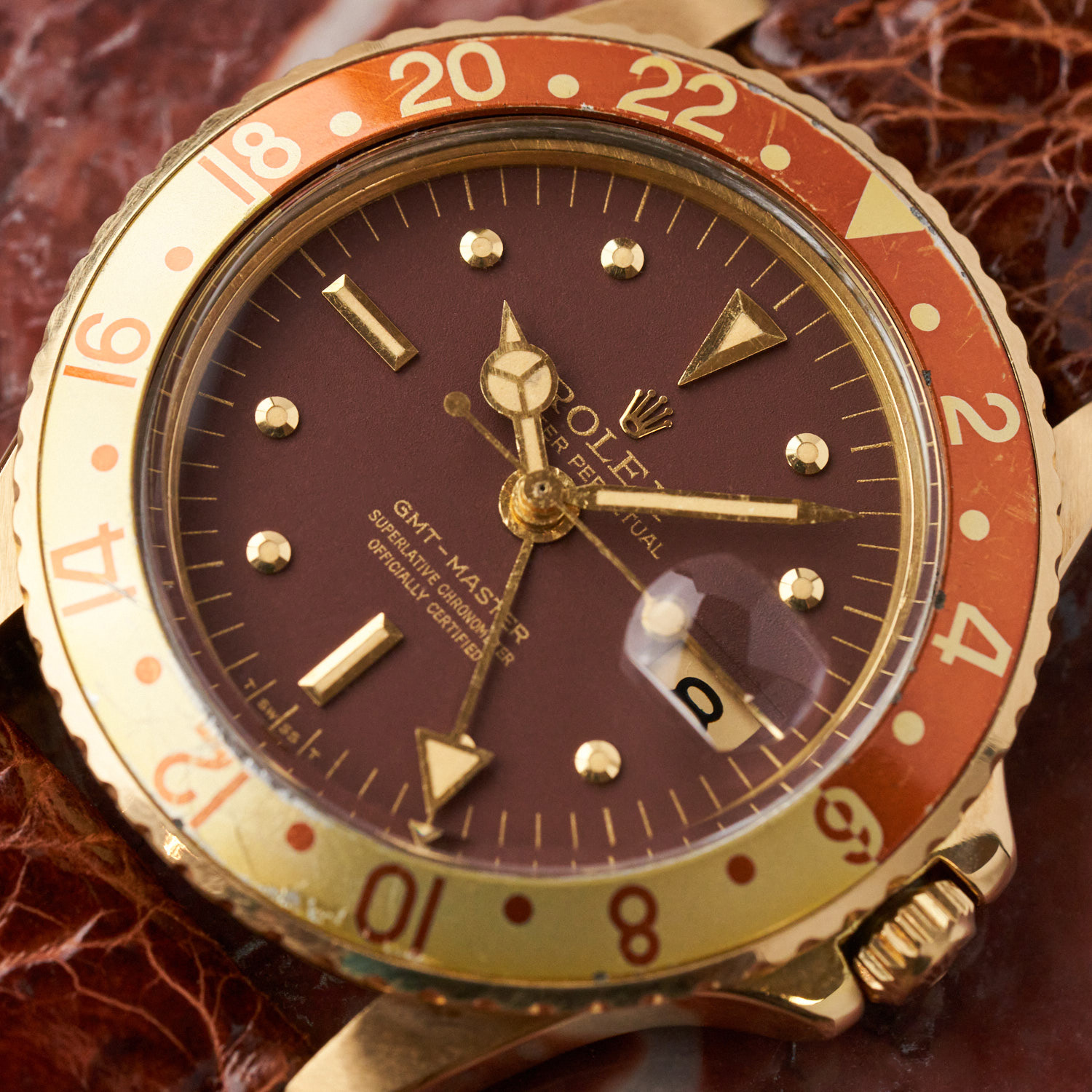 Rolex GMT-Master 1675 – 18K Yellow Gold – Brown Nipple Matte Dial ...