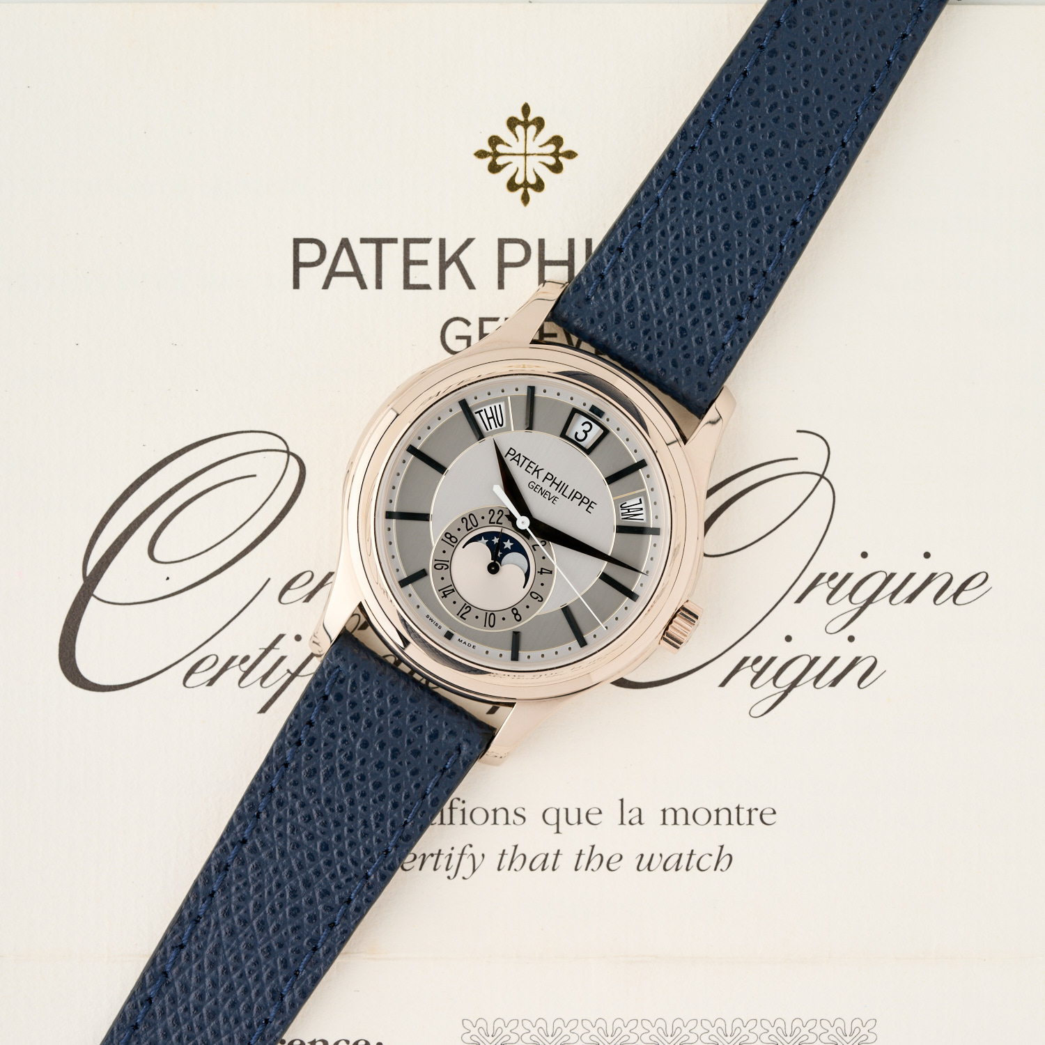 Patek Philippe Annual Calendar 5205G – 18K White Gold – Silver Two Tone ...
